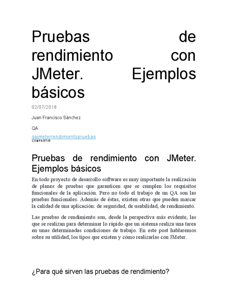 Pruebas de Rendimiento Con JMeter | PDF | Software de la aplicacion ...