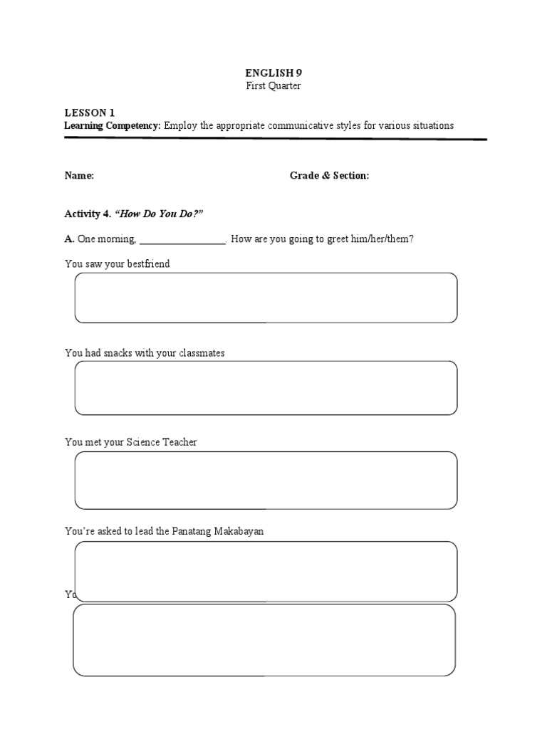 Activity Communicative Styles | PDF