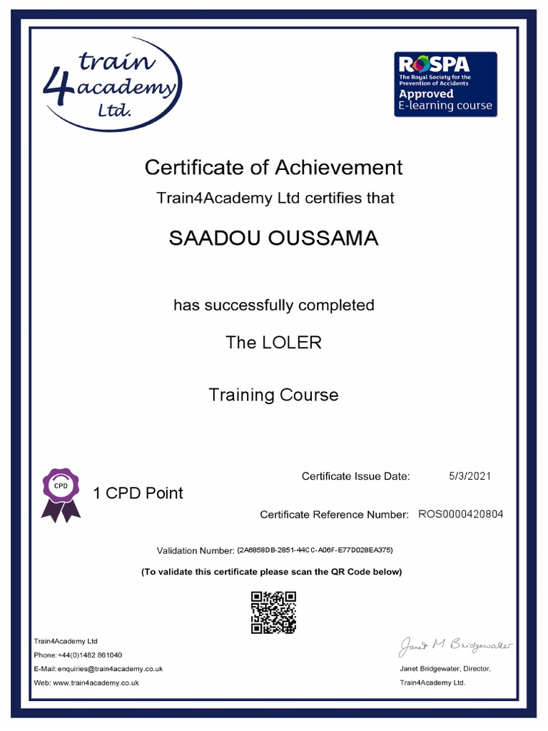 Saadou Oussama: The Loler Training Course | PDF | Technology & Engineering
