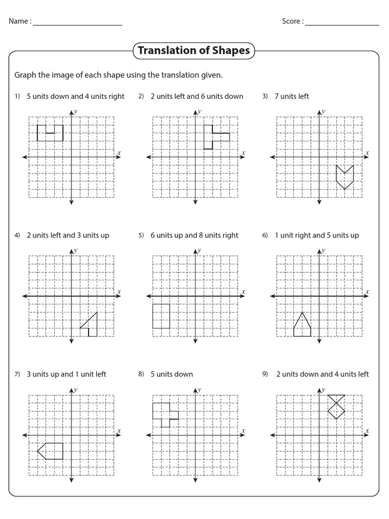 Translation of Shapes Activity | PDF