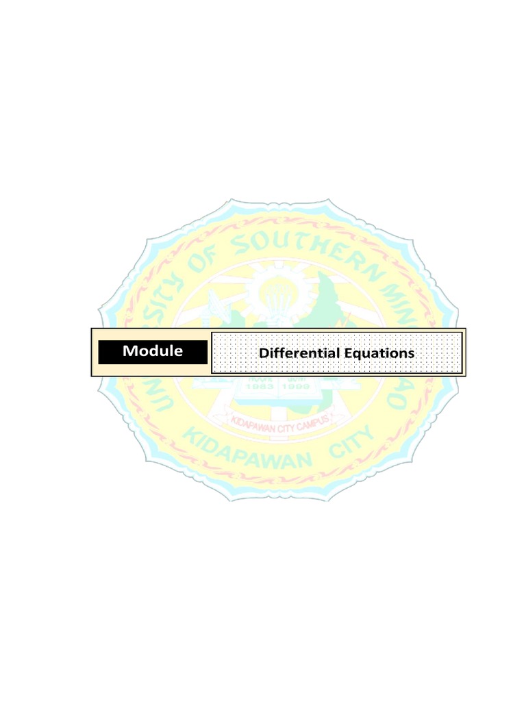Differential Equations Module (Chapter 1) - 1 | PDF | Equations ...