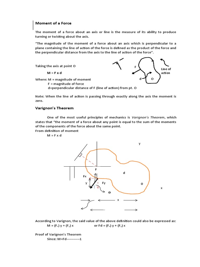 Moment of A Force | PDF | Rotation Around A Fixed Axis | Force
