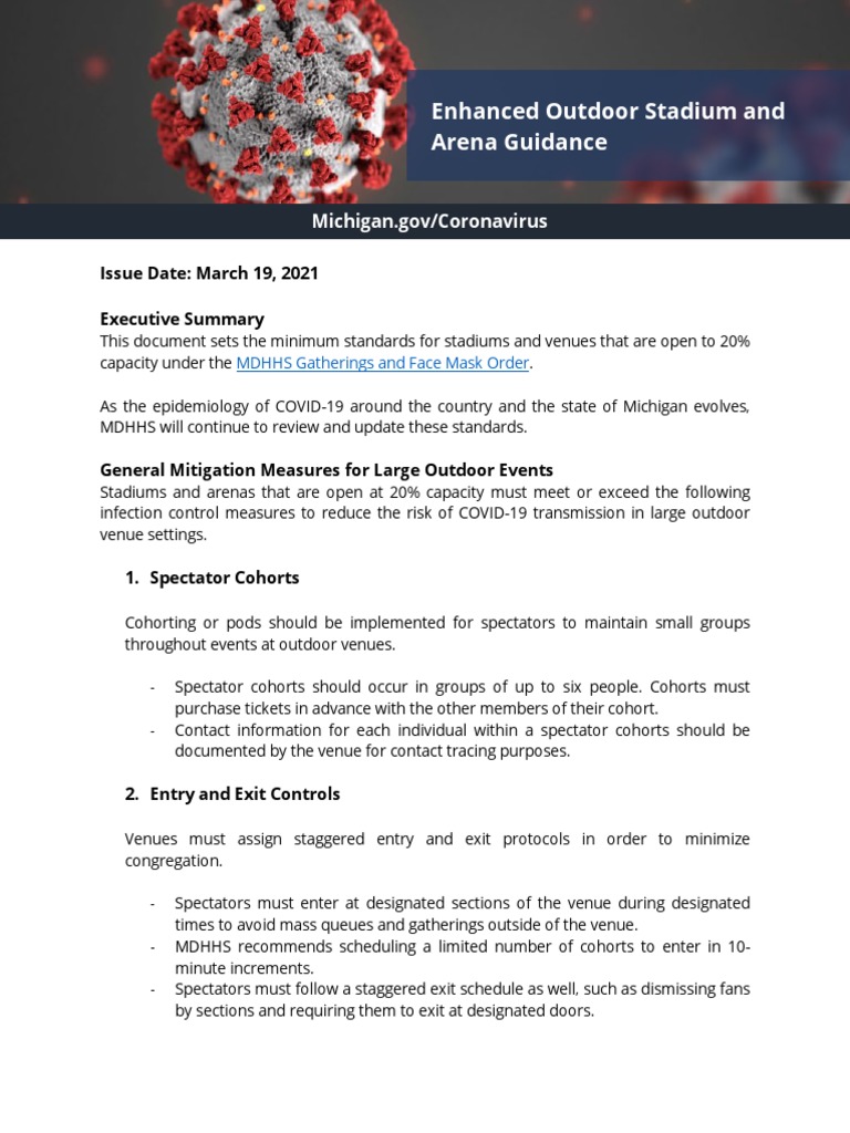 Michigan Stadium COVID-19 Guidelines | PDF | Centers For Disease ...