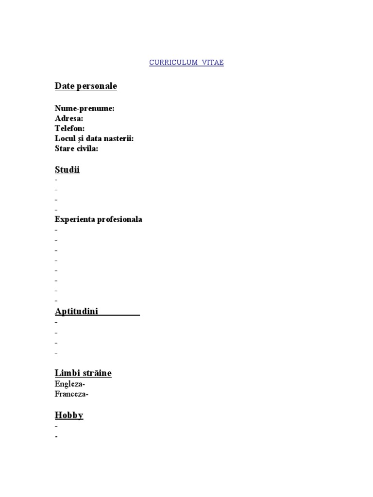 Model CV Simplu | PDF