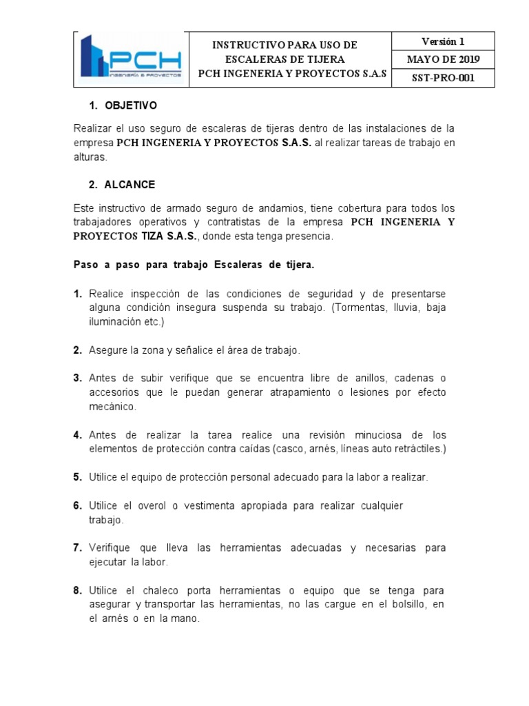Instructivo Escaleras de Tijera | PDF | Escalera | Agitación