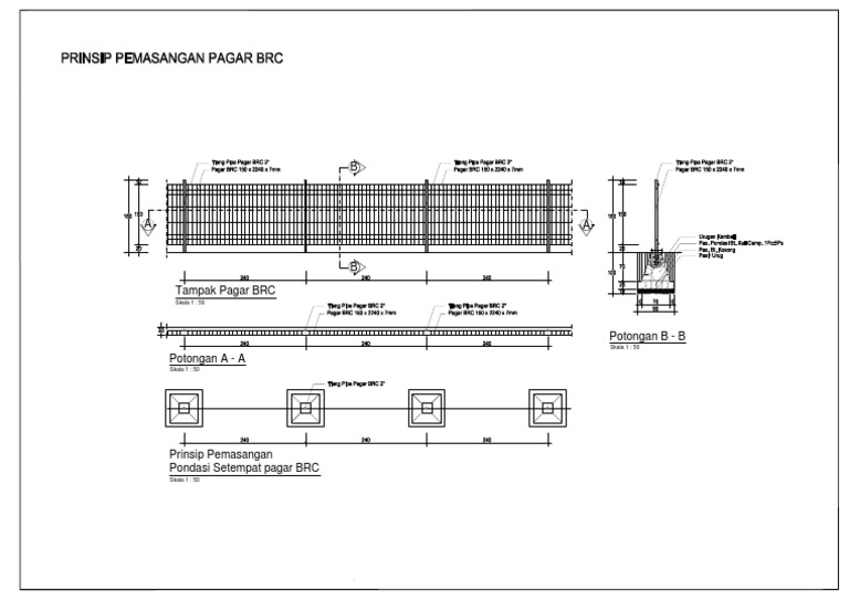 Pagar BRC Pondasi Setempat | PDF
