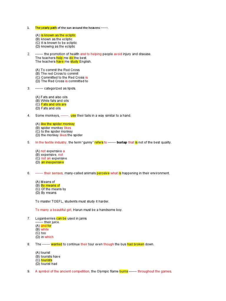 Latihan Soal Structure 2 | PDF | Nature