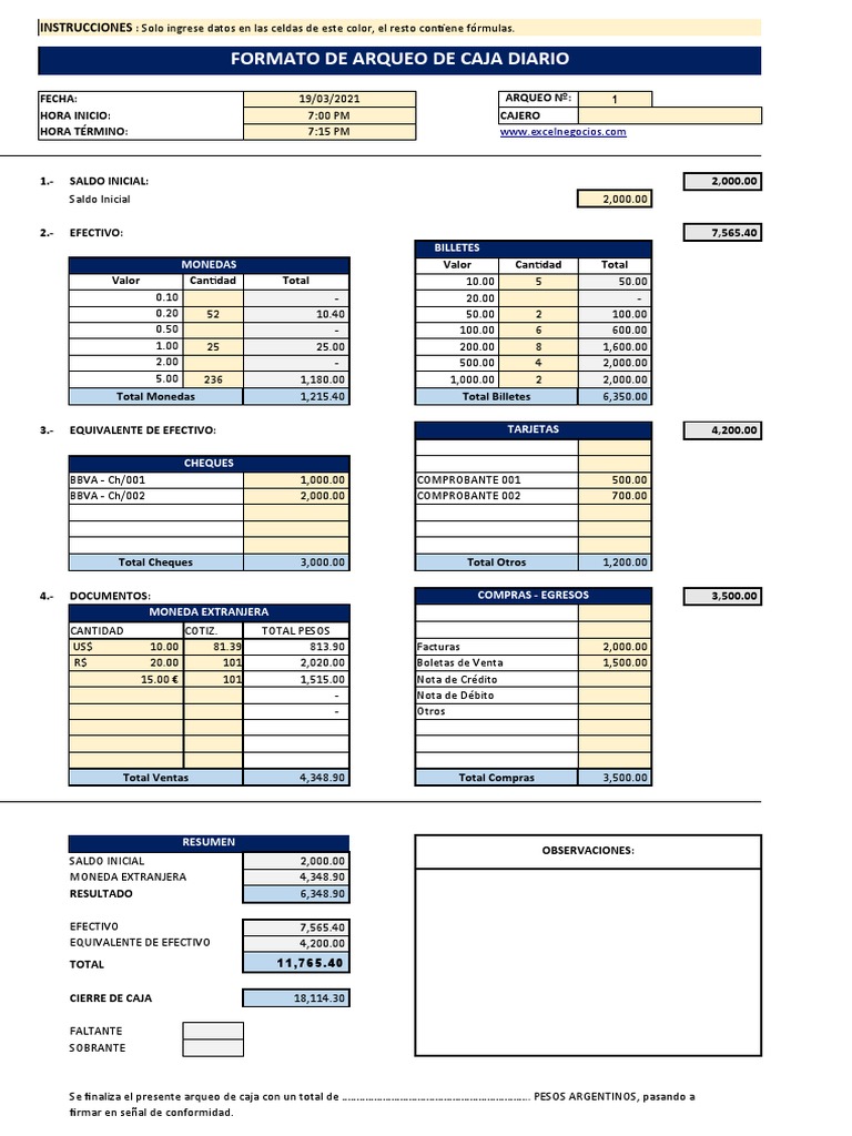 Plantilla para Arqueo de Caja Chica | PDF | Bancario | Pagos