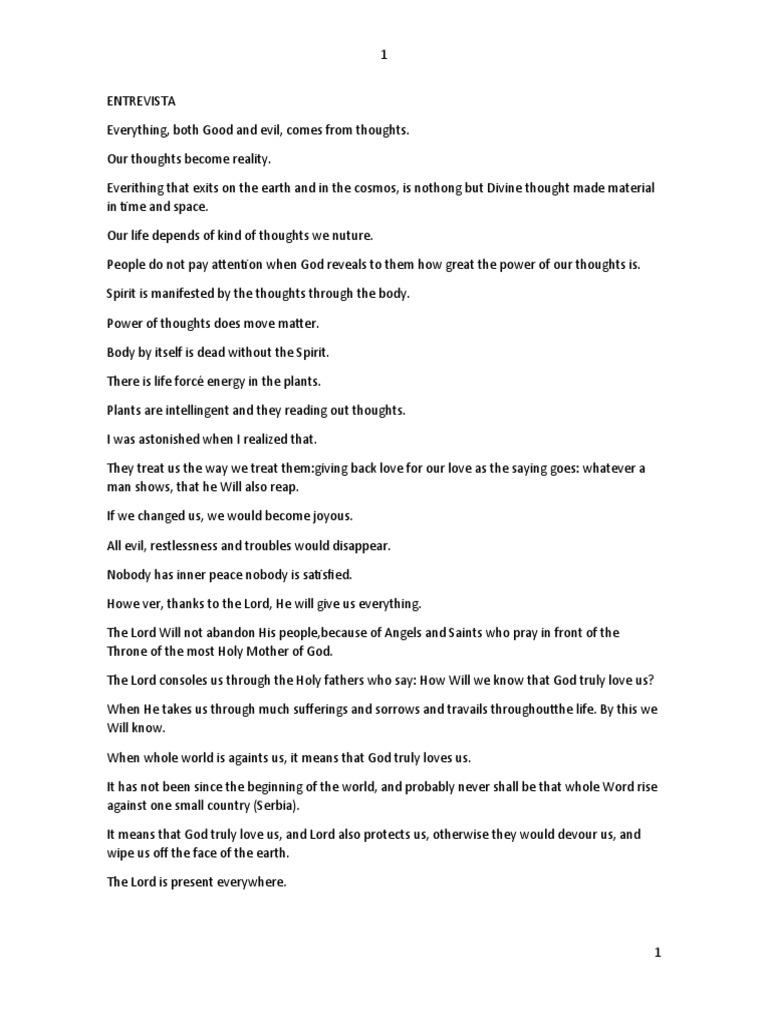 Interview With Father Tadej | PDF | God | Evil