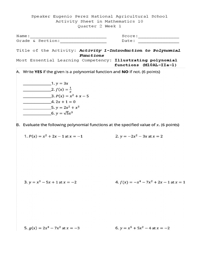Activity Sheets For Remedial 2nd Quarter | PDF | Analysis ...