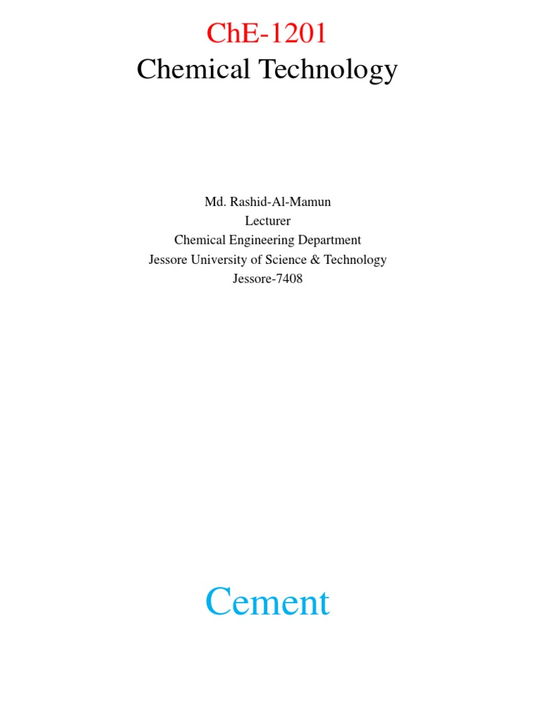 1st Lecture Cement | PDF | Cement | Aluminium Oxide