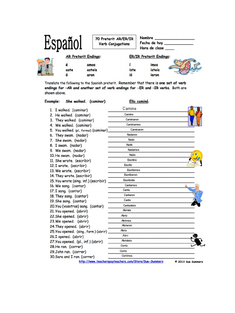 Preterite Practice Filled in | PDF