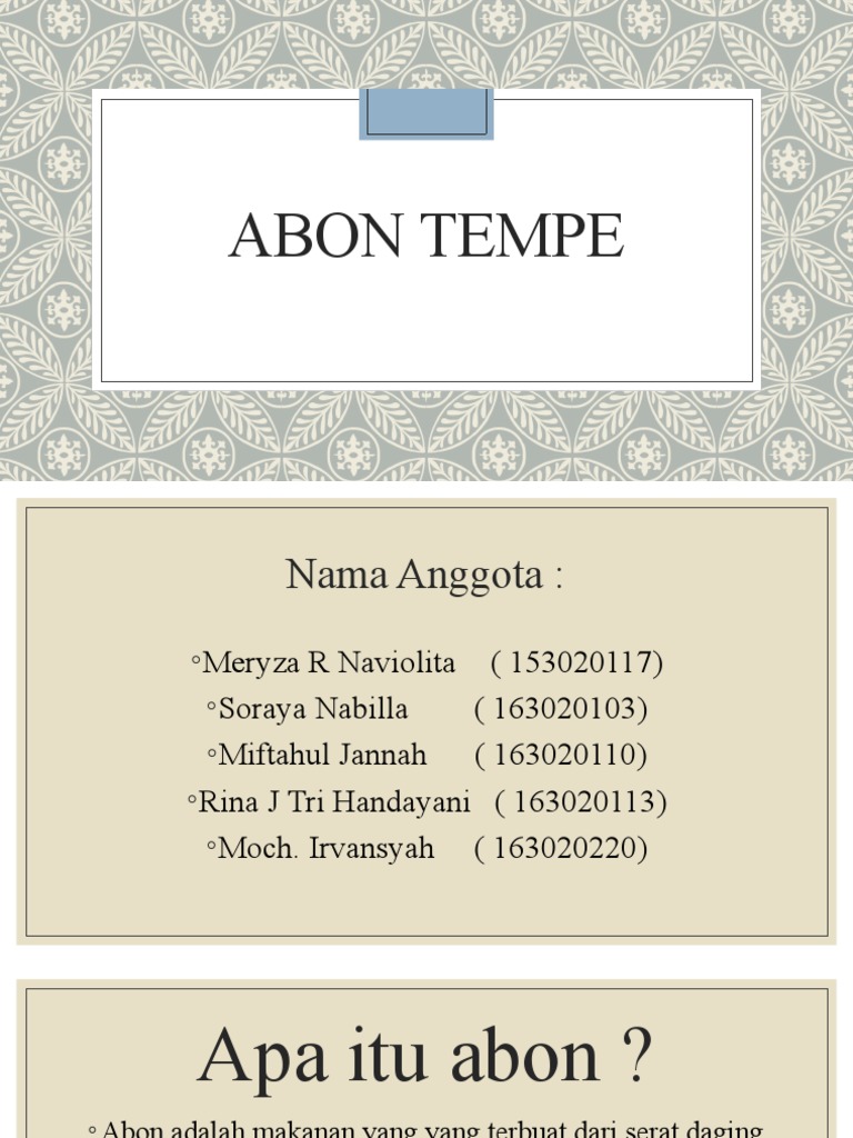 Abon Tempe | PDF