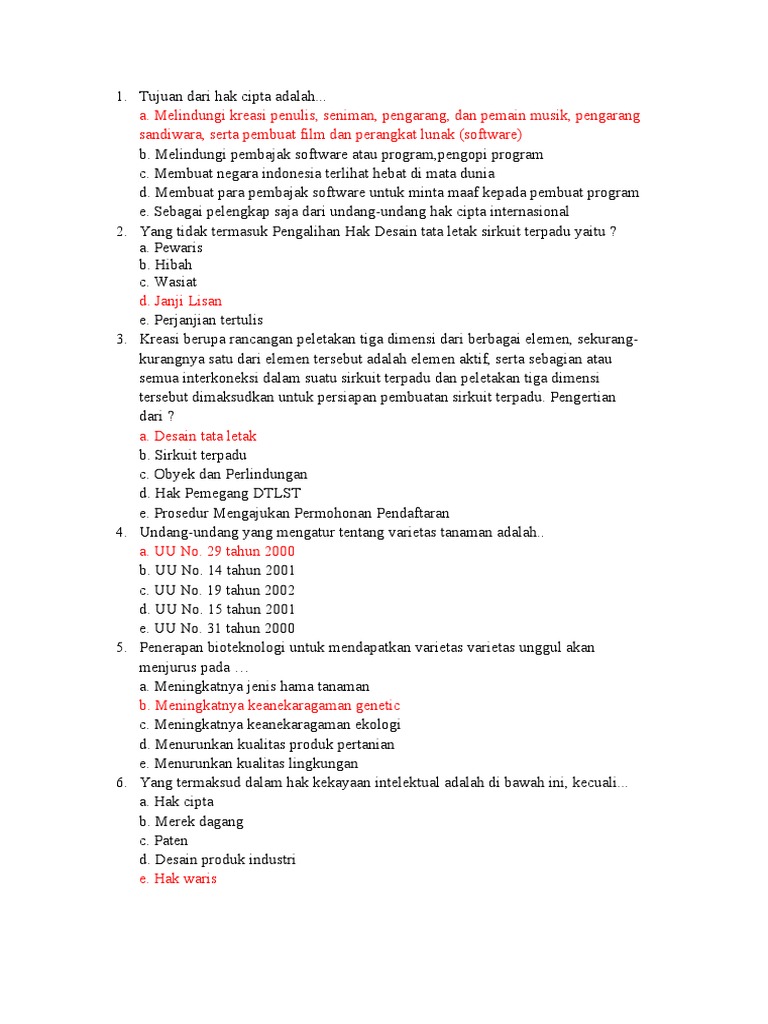 Putri Sasya Wilujeng - Xii Akl 3 - Soal Pilihan Ganda Haki | PDF