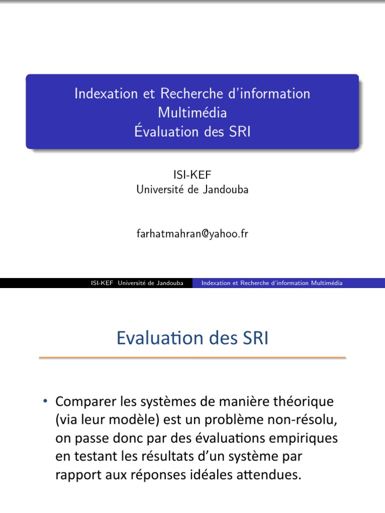 Évaluation des Systèmes de Recherche ISI-KEF | PDF | Recherche d ...