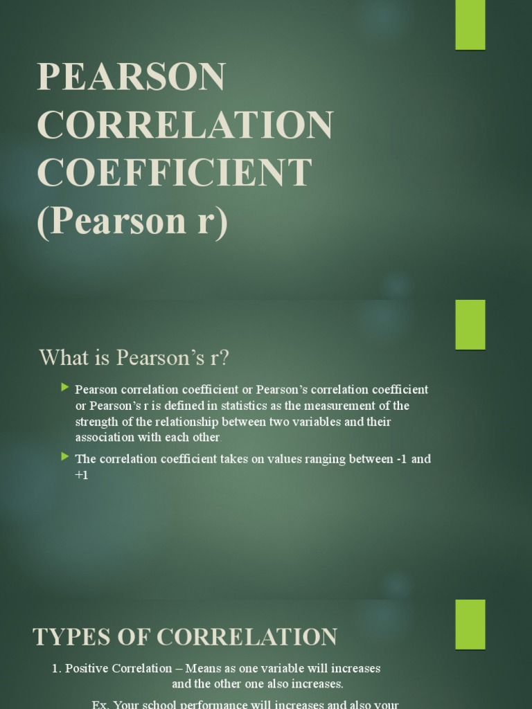 Pearson Correlation Coefficient (Pearson R) | PDF | Scatter Plot | Data Analysis