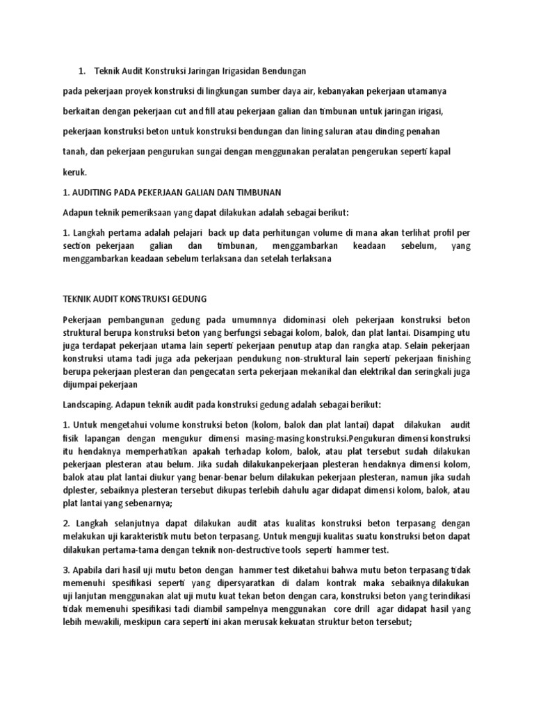 Teknik Audit Konstruksi Proyek | PDF