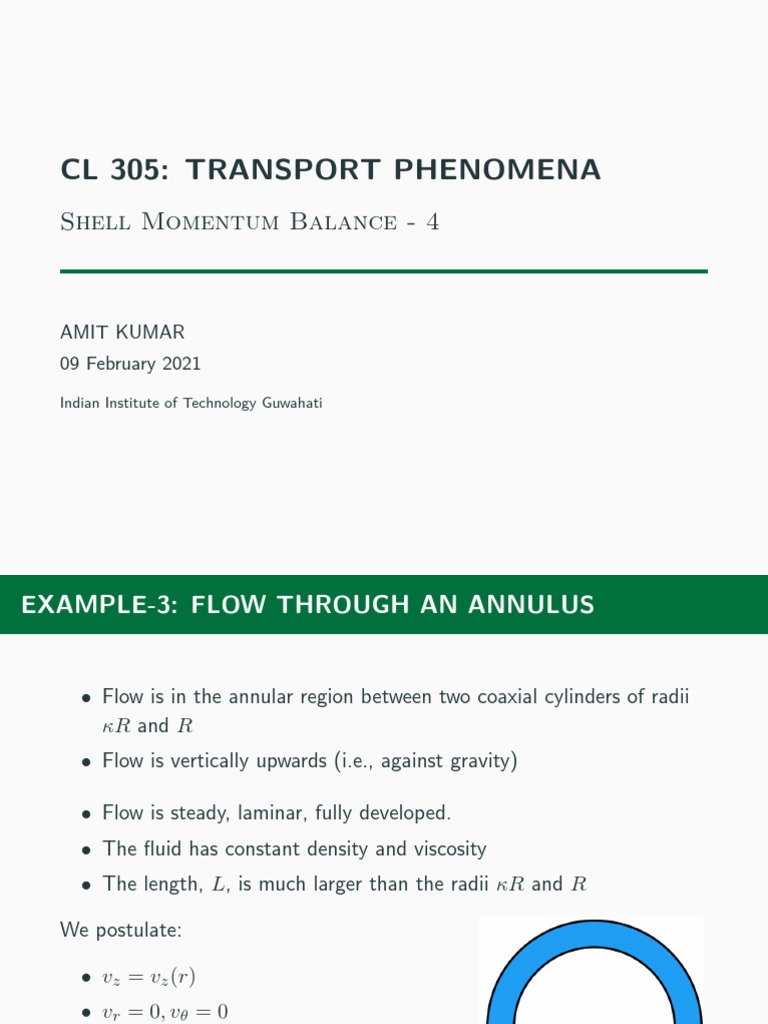 Lecture12 Shell Momentum Balance 4 | PDF | Fluid Dynamics | Fluid Mechanics