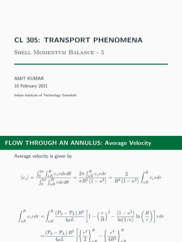 Lecture13 Shell Momentum Balance 5 | Download Free PDF | Fluid Dynamics ...