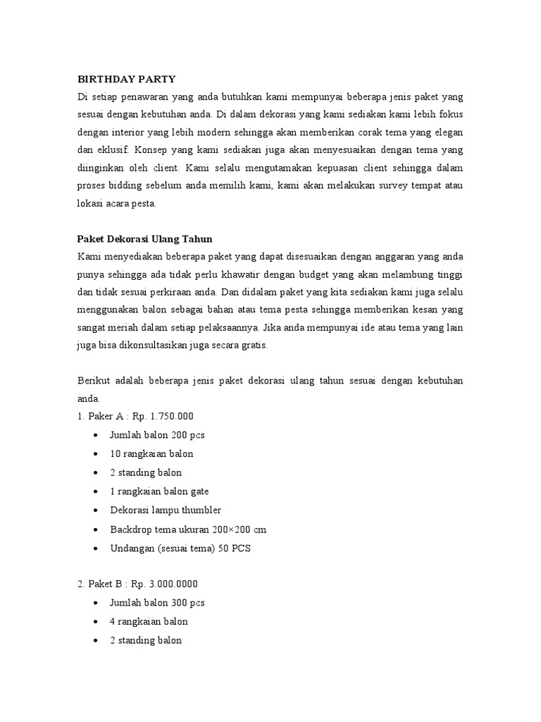 Birthday Party | PDF