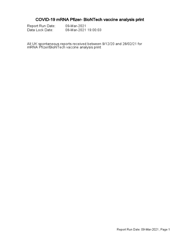 COVID-19 mRNA Pfizer - BioNTech Vaccine Analysis Print 2 | PDF ...