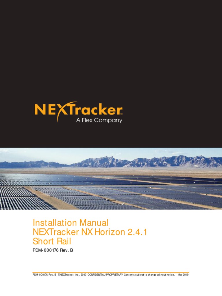 A.23.1. PDM-000176 NEXTracker NX Horizon 2.4.1 Short Rail Installation ...