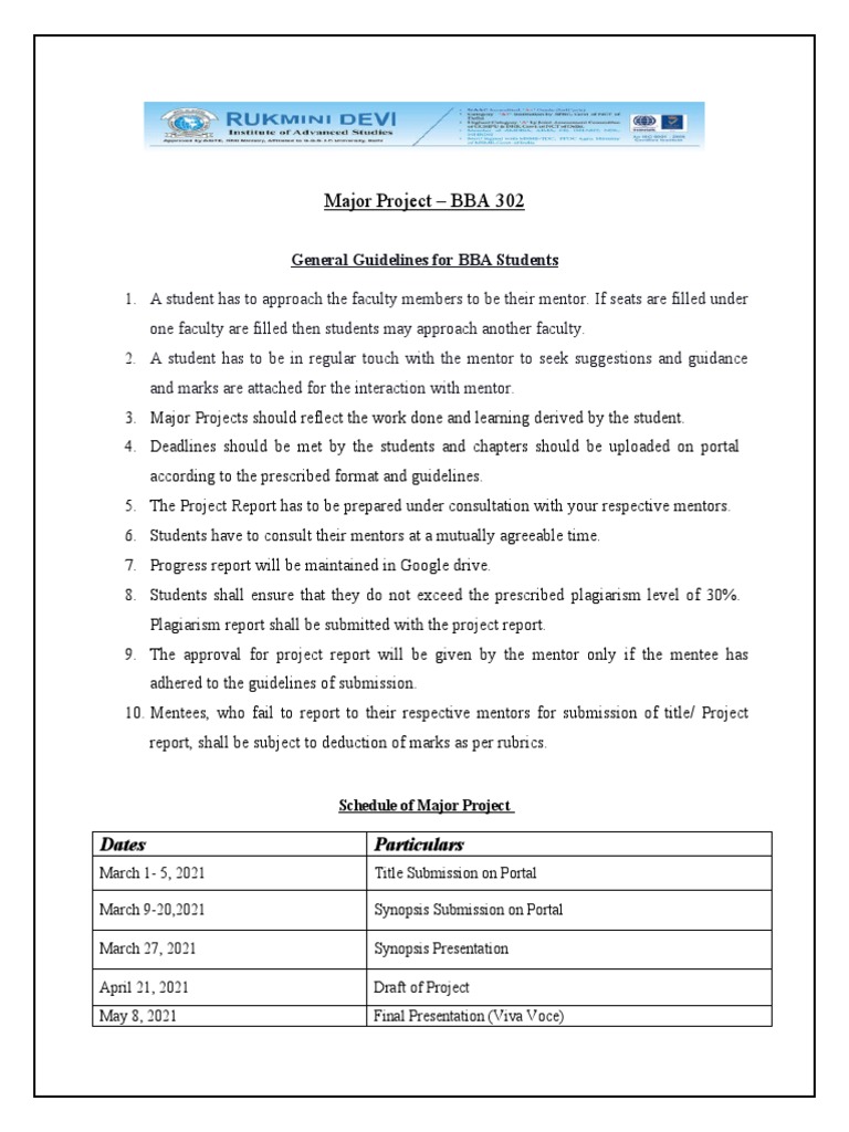 BBA Major Project Guidelines | PDF | Massive Open Online Course ...