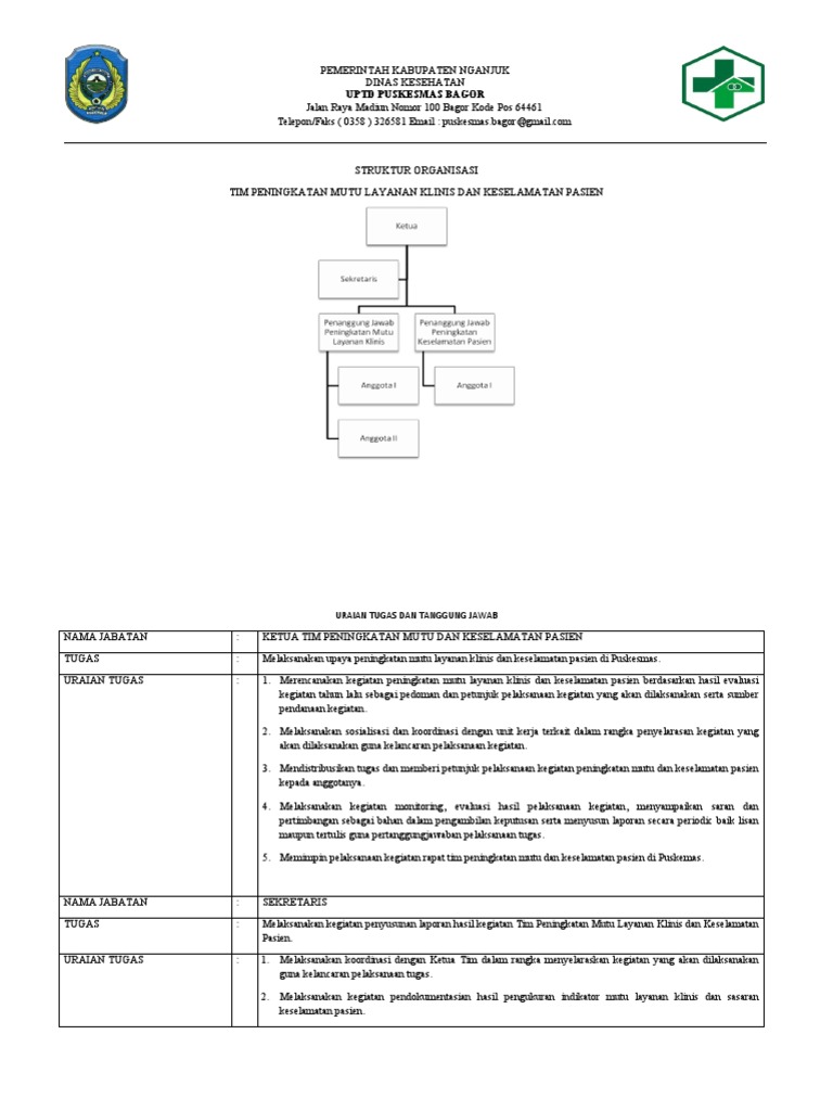 Uraian Tugas Tim | PDF