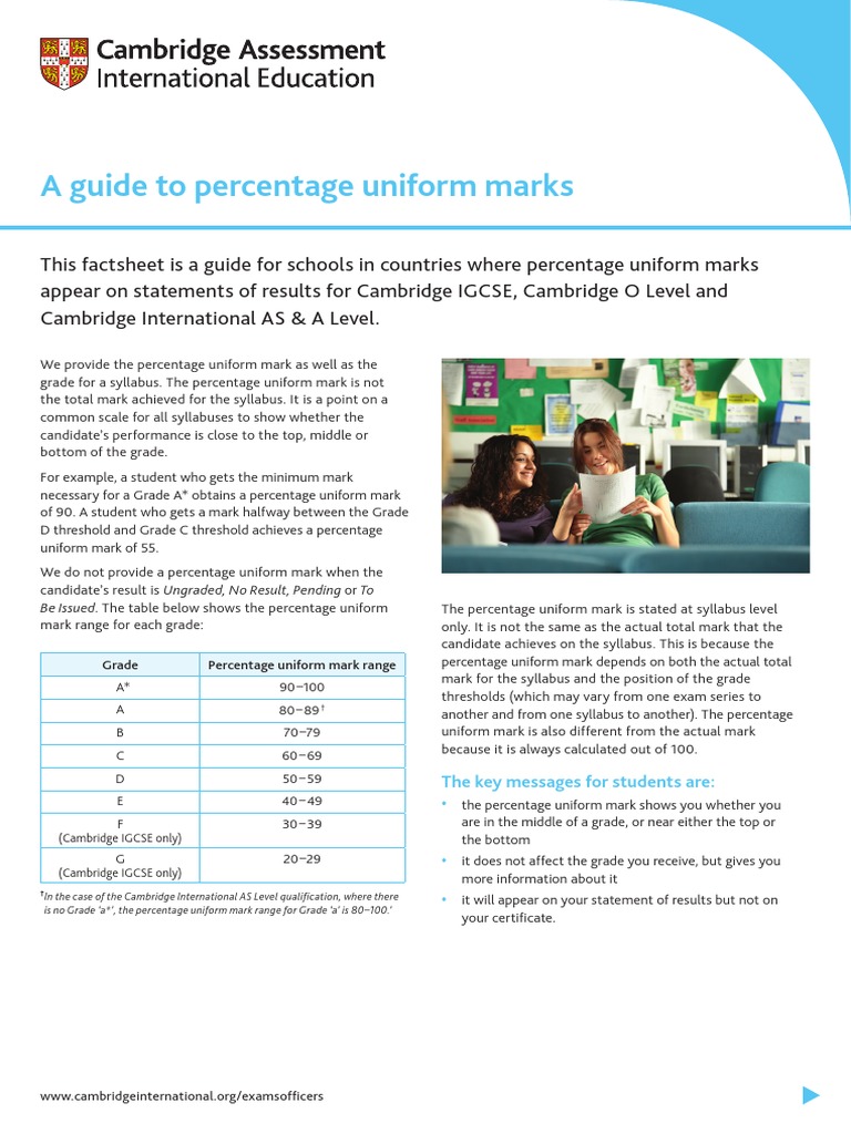 A Guide To Percentage Uniform Marks | PDF | Statistics Of Education ...