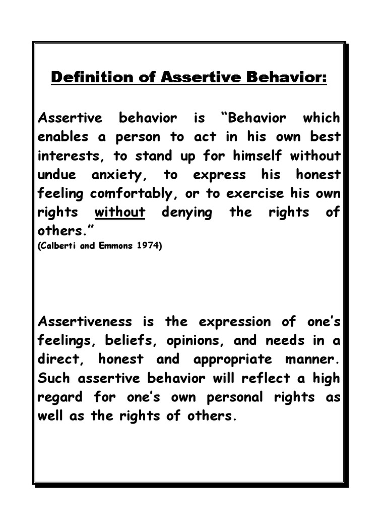Assertive Behavior | PDF