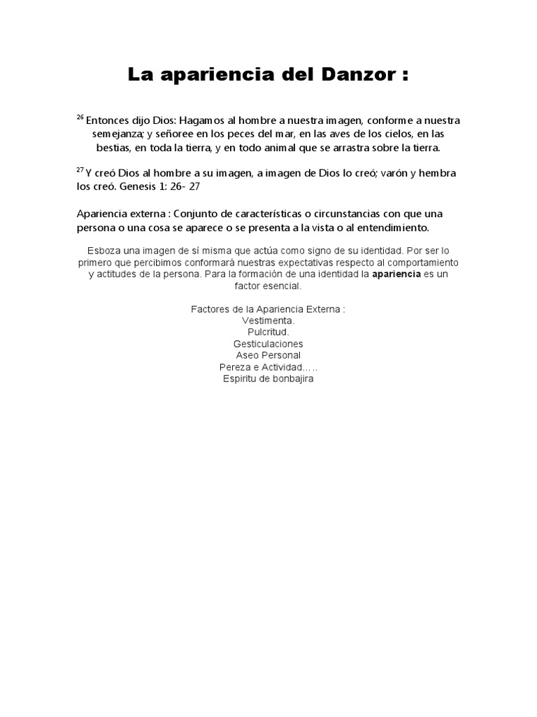La Apariencia Del Danzor | PDF