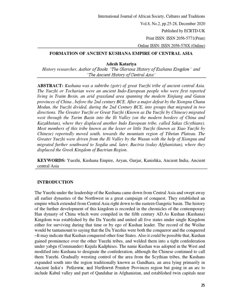 Formation of the Kushana Empire | PDF | Religion And Belief