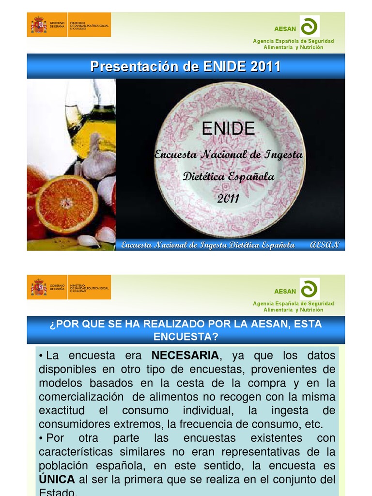 Encuesta Nacional de Ingesta Dietética 2011 | PDF | Dieta | Alimentos