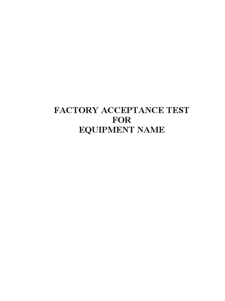 Factory Acceptance Test Protocol Compress | PDF | Verification And ...