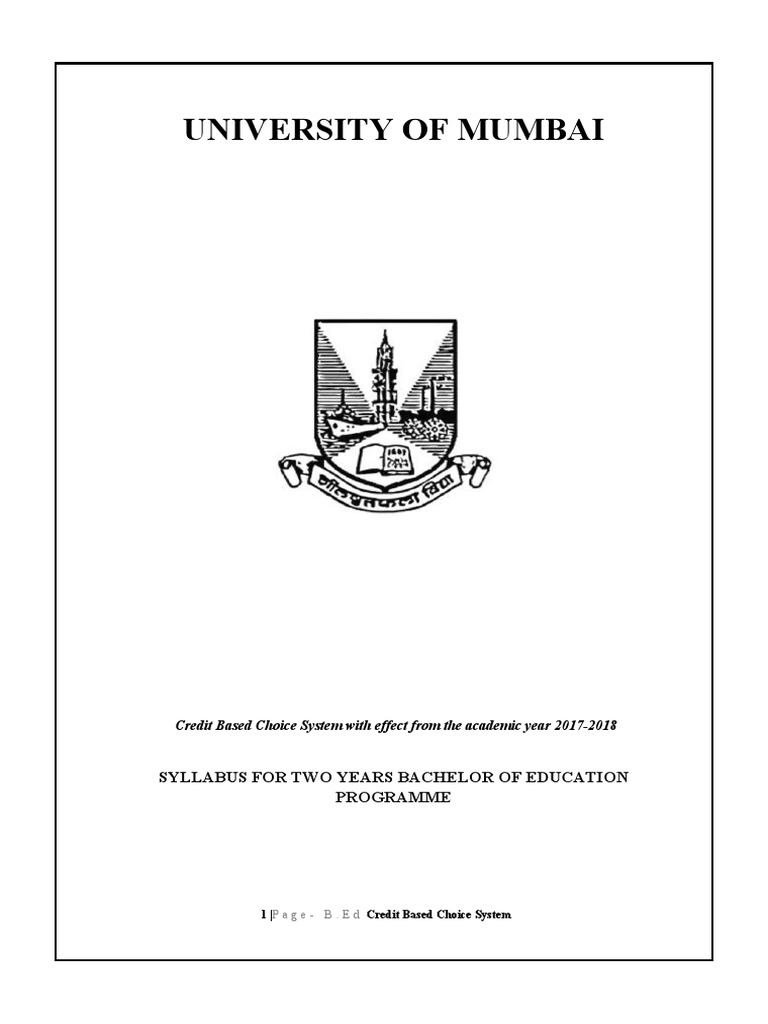 B.ed Syllabus | PDF | Course Credit | Curriculum