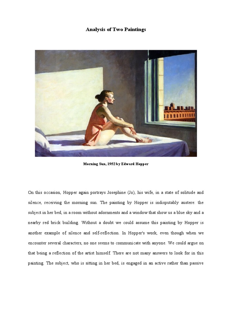 Analysis of Two Paintings: Morning Sun, 1952 by Edward Hopper | PDF | Art