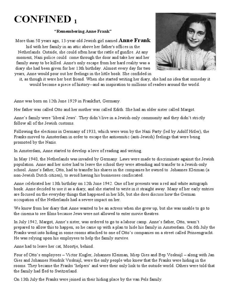Anne Frank: A Diary of Hope | PDF | Anne Frank | Violence