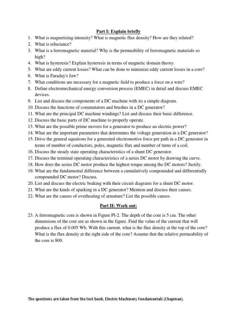 Assignment - 1 For 3rd Mech Eng | PDF | Electric Motor | Electric Generator