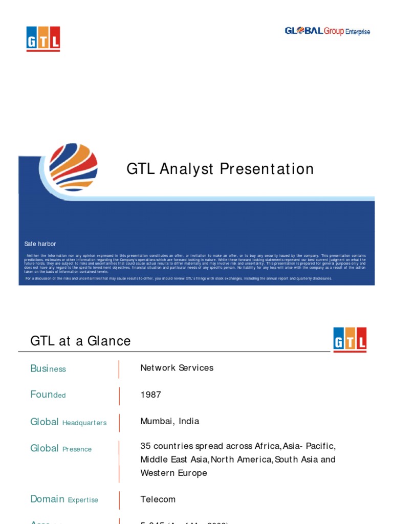 GTL Telecom Services Financial Overview | PDF | Economies | Business
