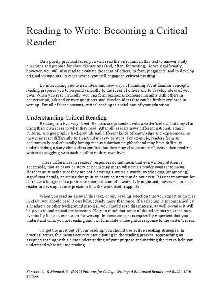 Critical Reading and Annotation | PDF | Idea | Writers