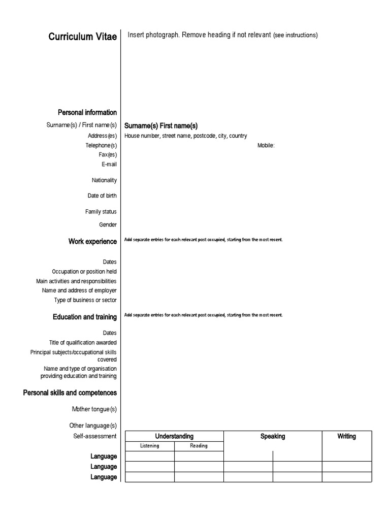 Comprehensive CV Template Guide | PDF