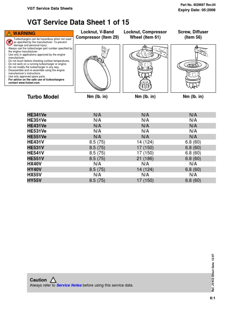 VGT - Service Data | PDF | Manufactured Goods | Machines