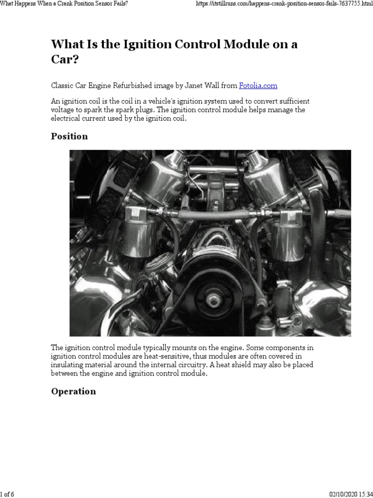 What Is The Ignition Control Module On A Car?: Position | PDF ...