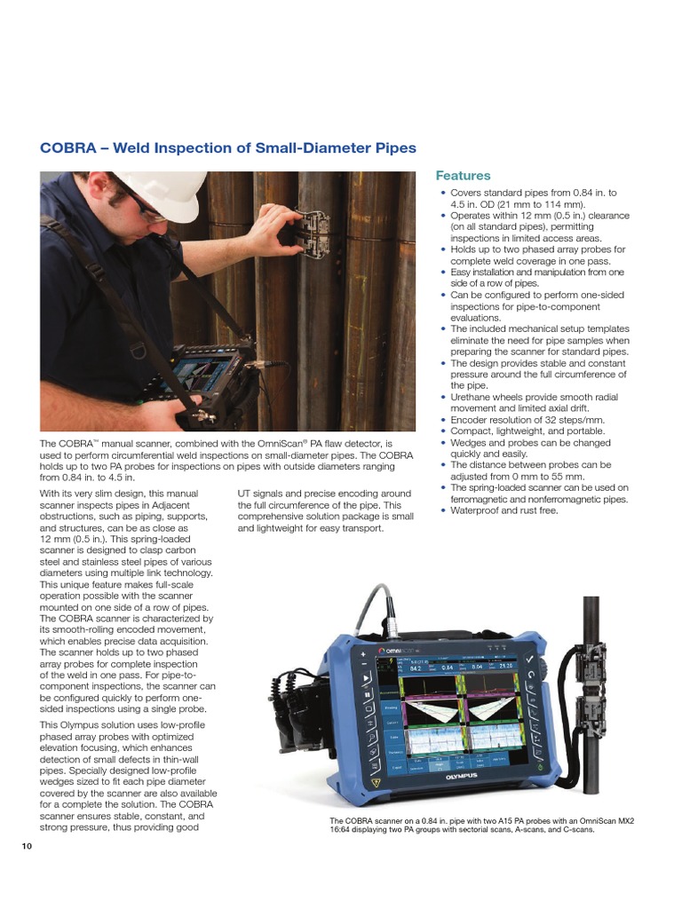 COBRA - Weld Inspection of Small-Diameter Pipes: Features | PDF | Image ...