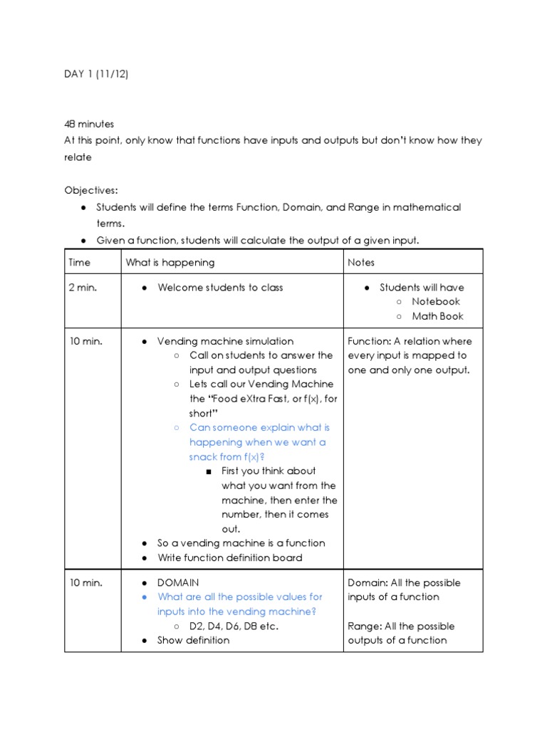 PBL Lesson Plans | PDF | Domain Of A Function | Function (Mathematics)
