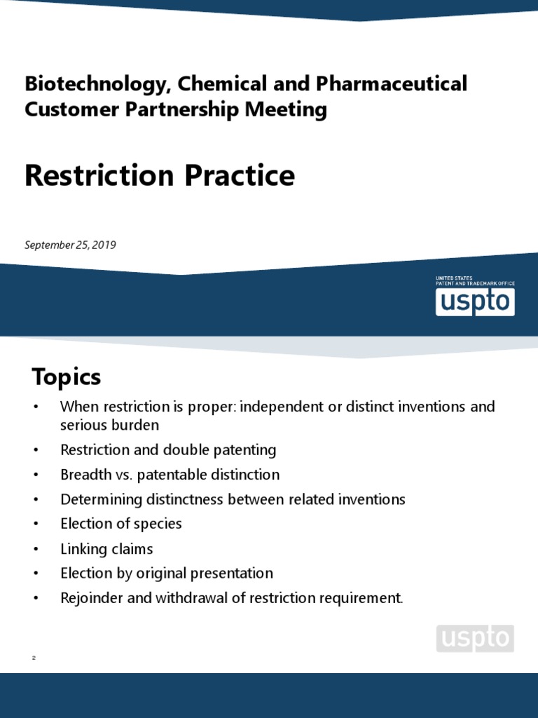 Restriction Practice in Patent Applications | PDF | Patent Claim ...