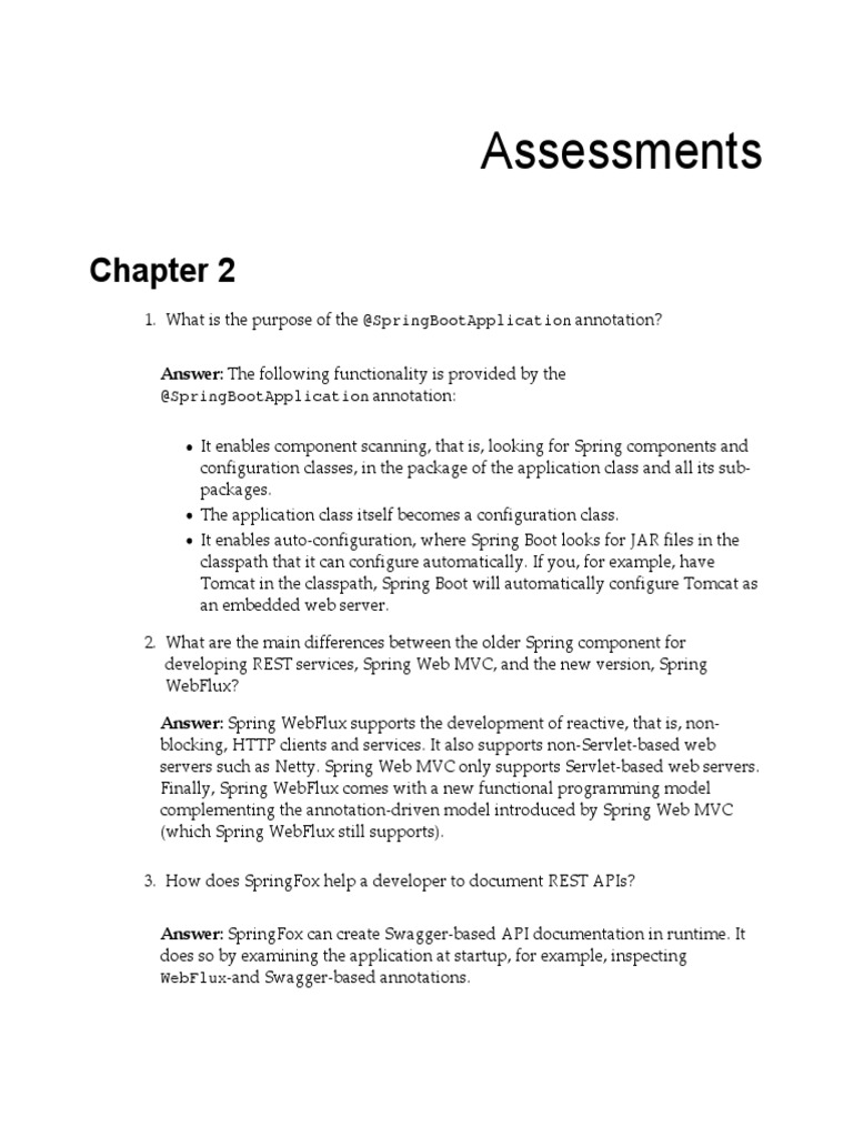 Spring Boot Assessments Chapter Documentation | PDF | Hypertext Transfer Protocol | Java ...