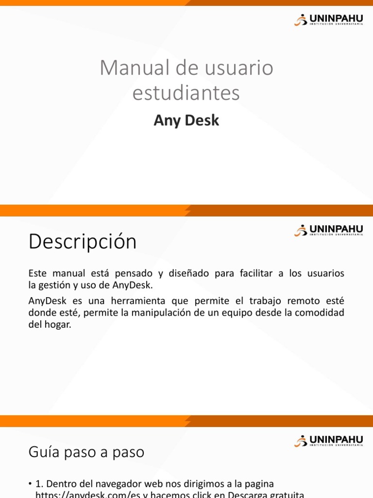 Manual Usuario - AnyDesk Estudiantes | PDF