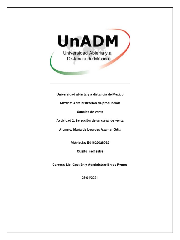 Gcav U1 A2 Mlao | PDF | Al por menor | Maíz