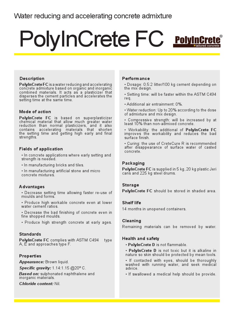 PolyInCrete FC PDF | PDF | Concrete | Composite Material
